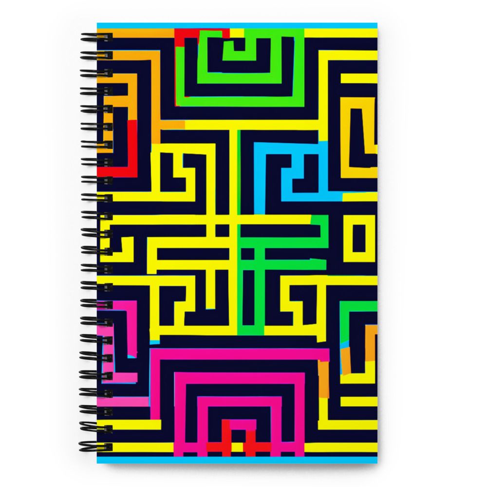 Neon Maze Spiral Notebook