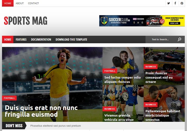 Sports Mag Blogger Template Premium Version