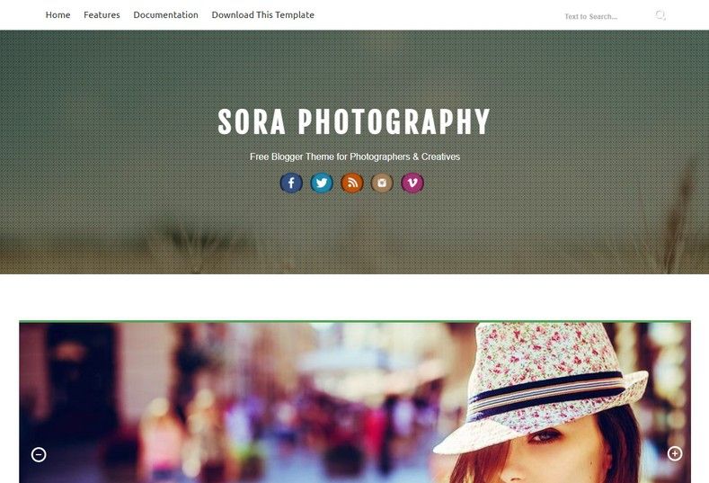 Sora Photography Blogger Template Extended Version