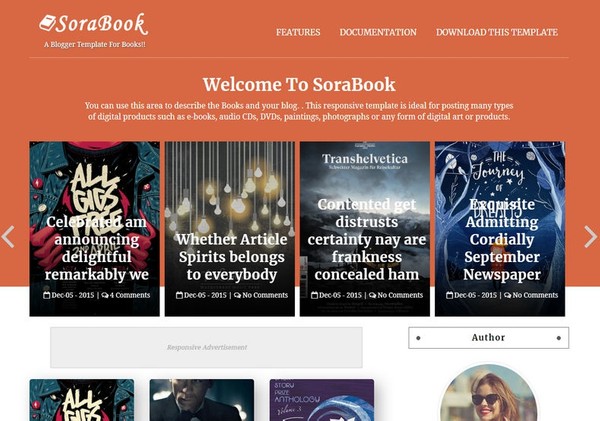 Sora Book Blogger Template Extended Version