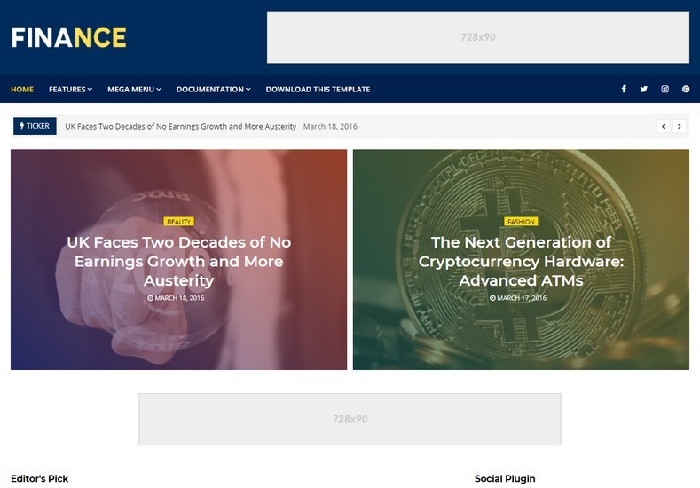 Finance Blogger Template Premium Version