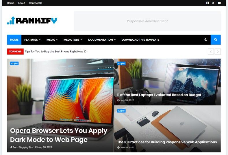 Rankify Blogger Template Extended Version