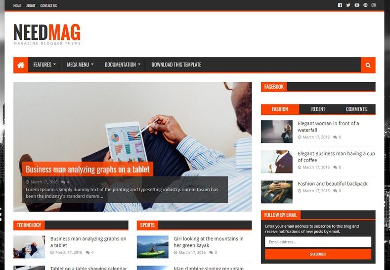 Need Mag Blogger Template Extended Version