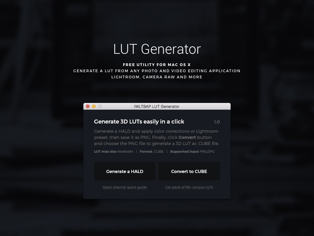 IWLTBAP LUT Generator v1.6