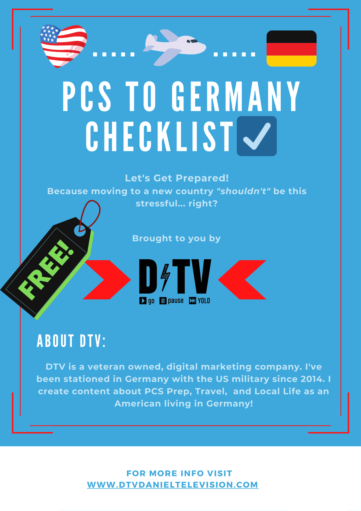 FREE - PCS to Germany Checklist + Coloring Book