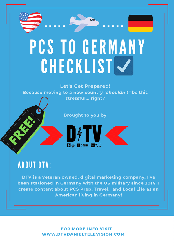 FREE PCS to Germany Checklist + Coloring Book
