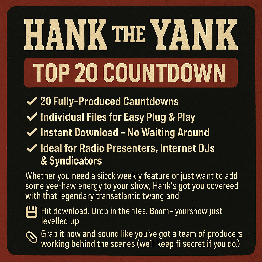 🎙 NEW! Hank the Yank Top 20 Countdown – Ready to Roll! 🎙