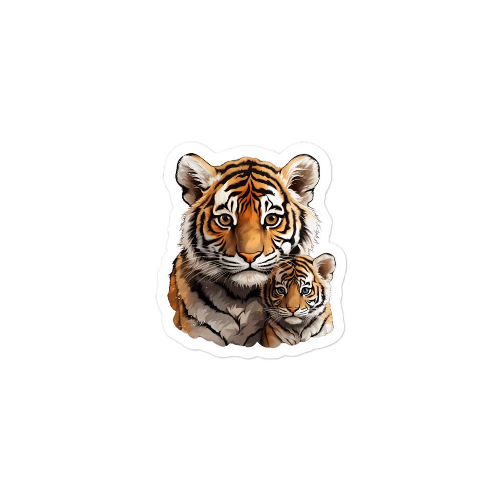 Sticker 3x3, Tiger youngling and cub