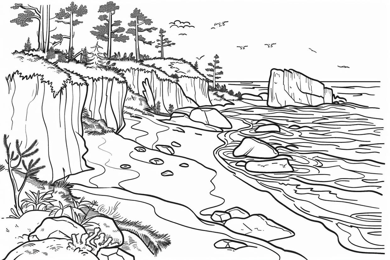 Colouring pages, bundle of Arctic Tundra landscape, 10 images