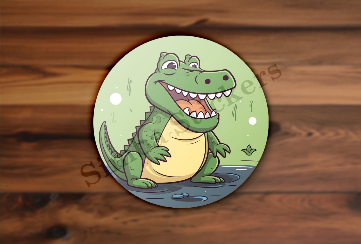 Happy crocodile laughing