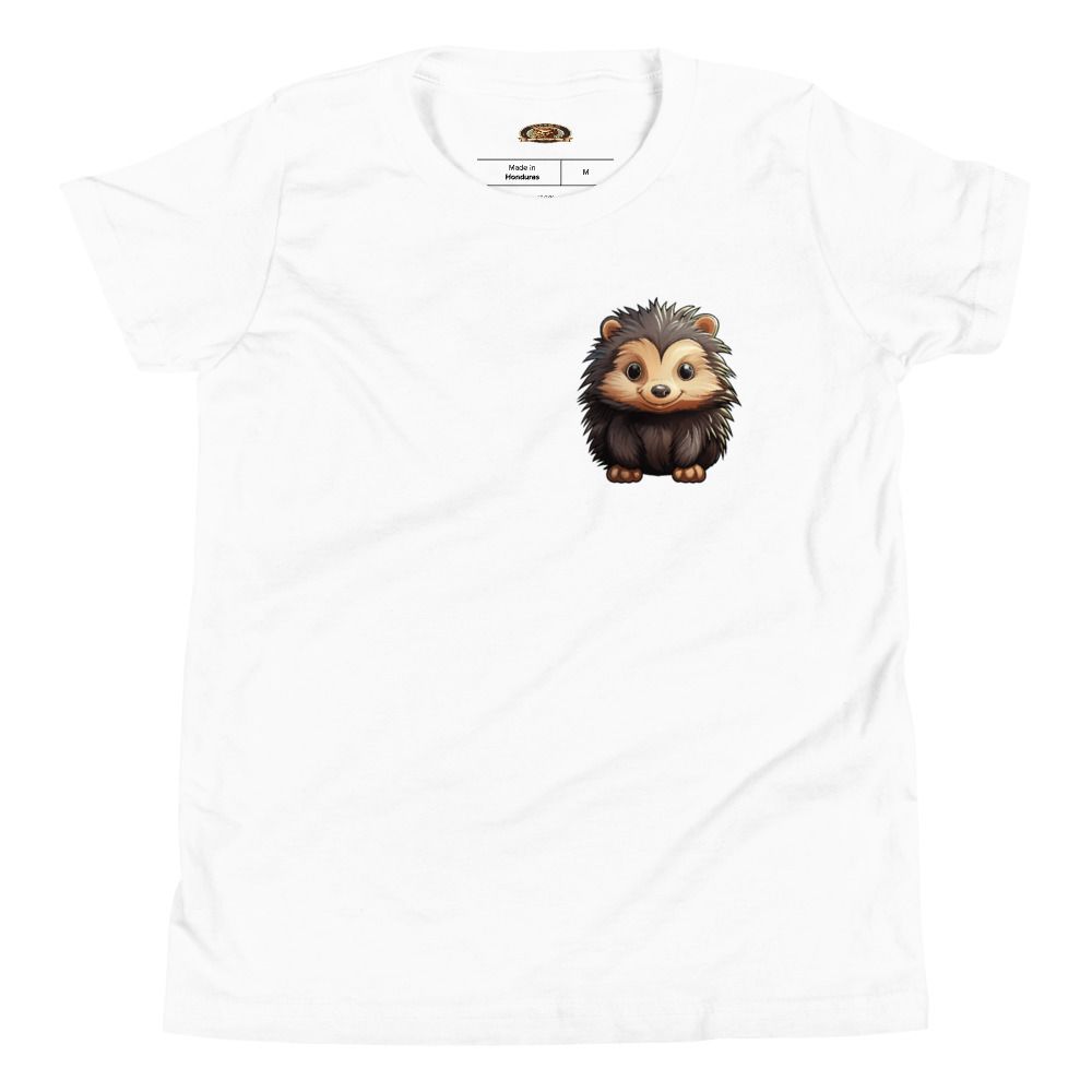 Youth Staple Tee, Porcupine looking cute, left chest