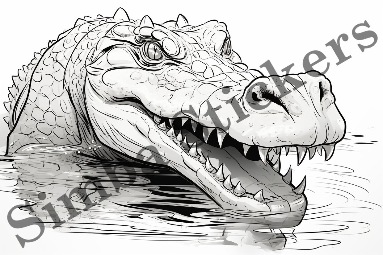 Colouring pages, Bundle of crocodiles, 10 images