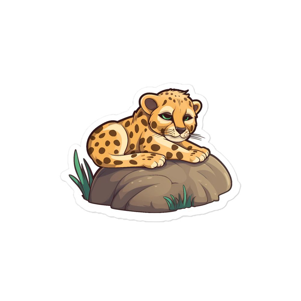 Sticker 4x4, Baby cheetah on a rock
