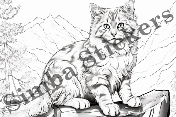 Colouring pages, Bundle of cats, 25 images