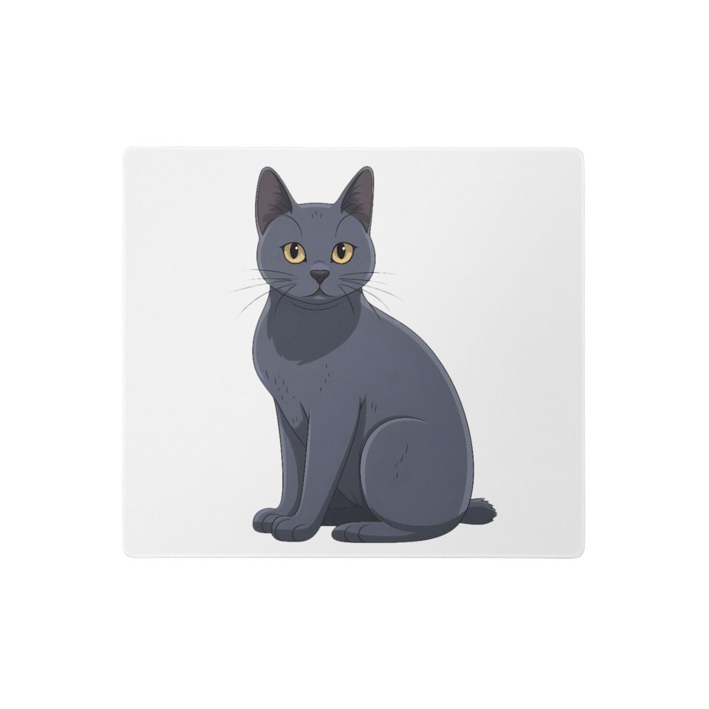 Gaming Mouse Pad, 18x16, Russian blue cat sitting