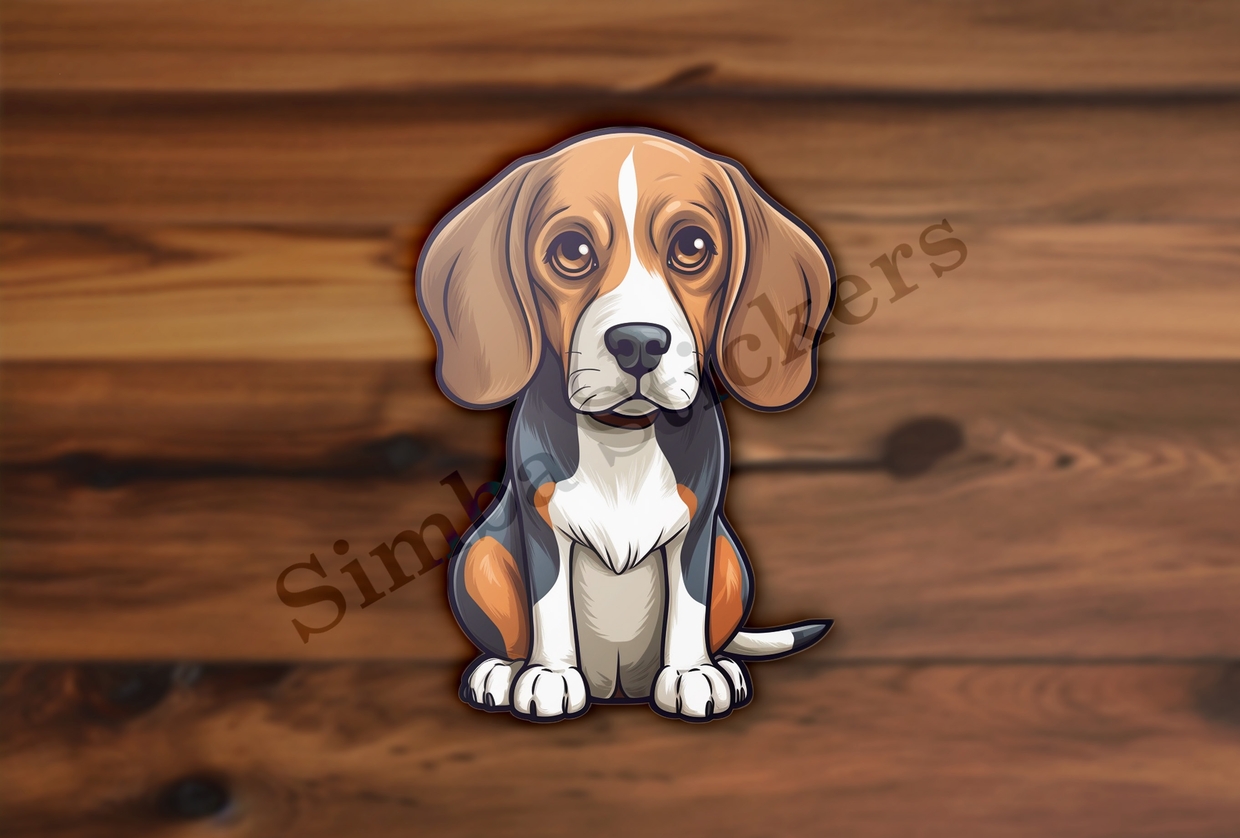 Beagle dog looking somewhat sad