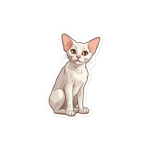 Sticker 4x4, Devon Rex cat with head tilted