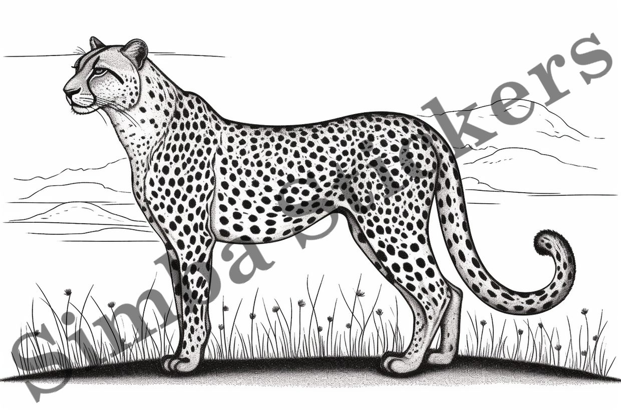 Colouring pages, Bundle of cheetahs, 25 images