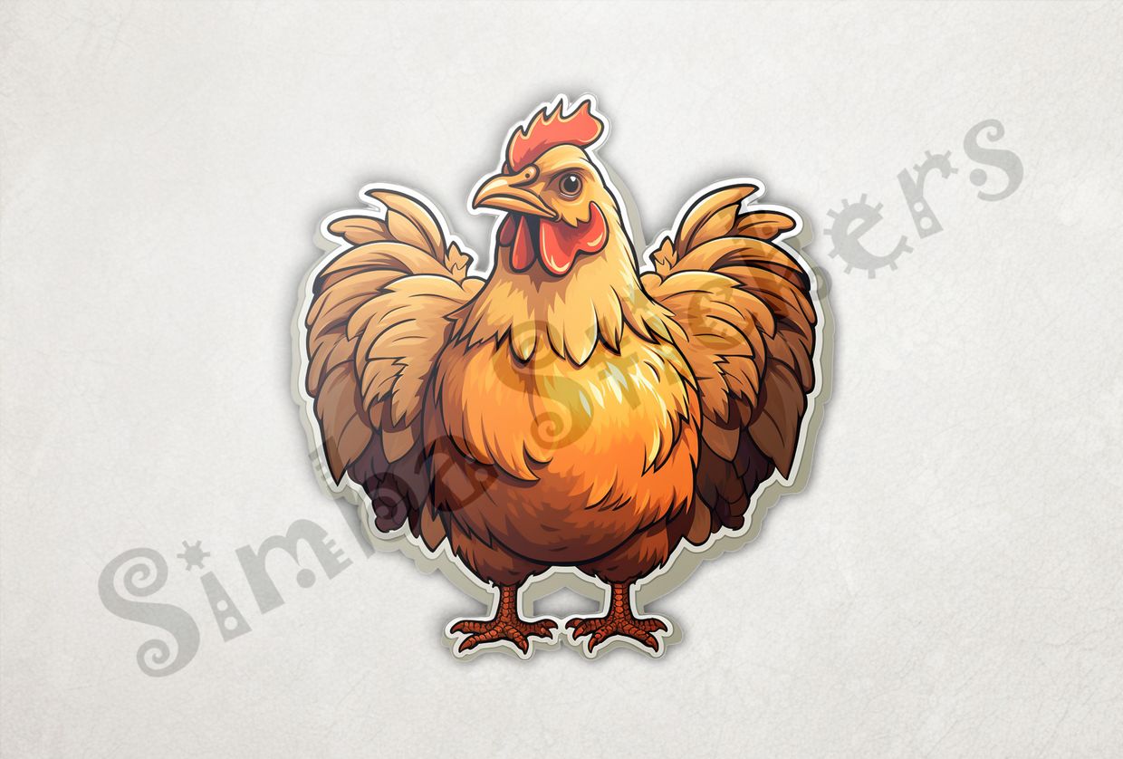 Chicken with wings outspread