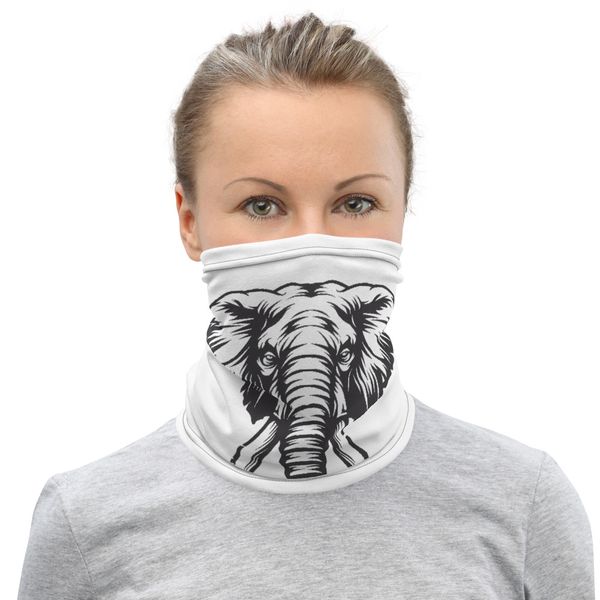 All-Over Print Neck Gaiter, Elephant, face with large