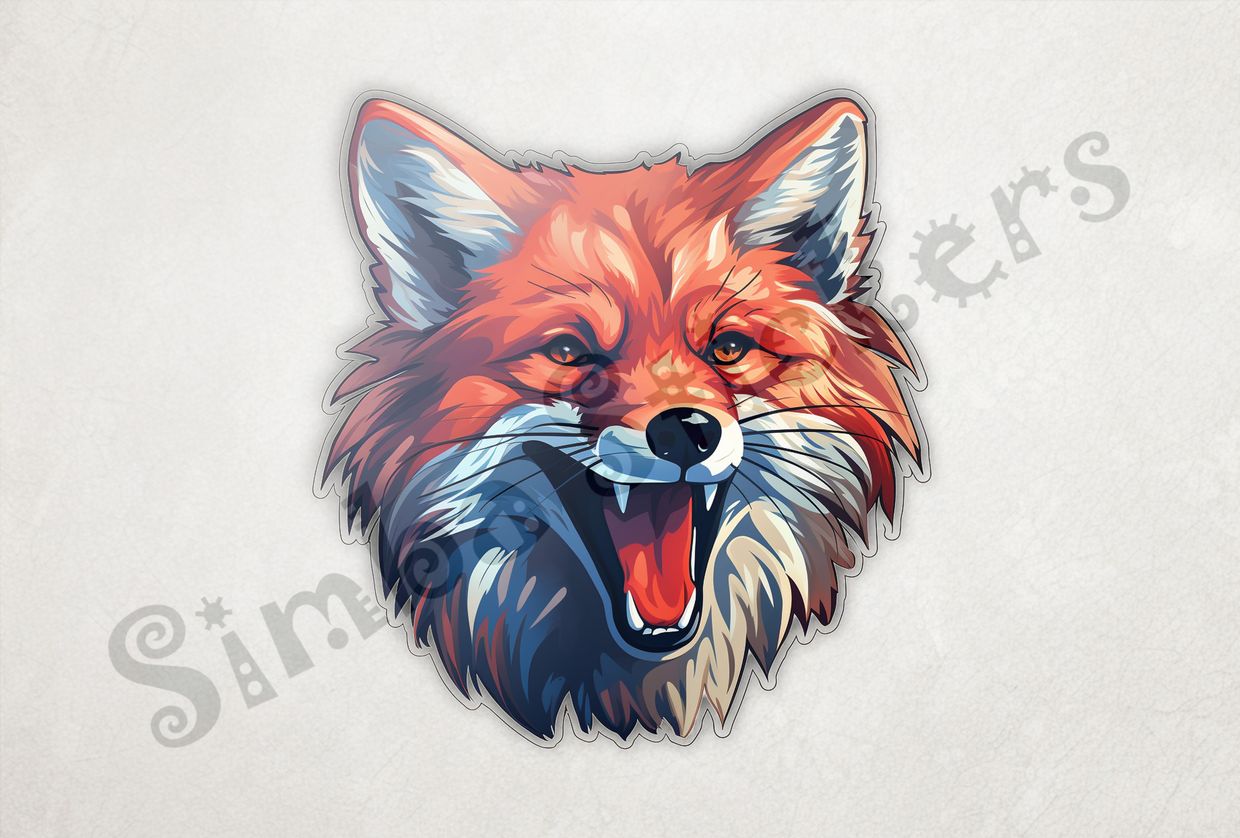 Red fox laughing, face-close-up