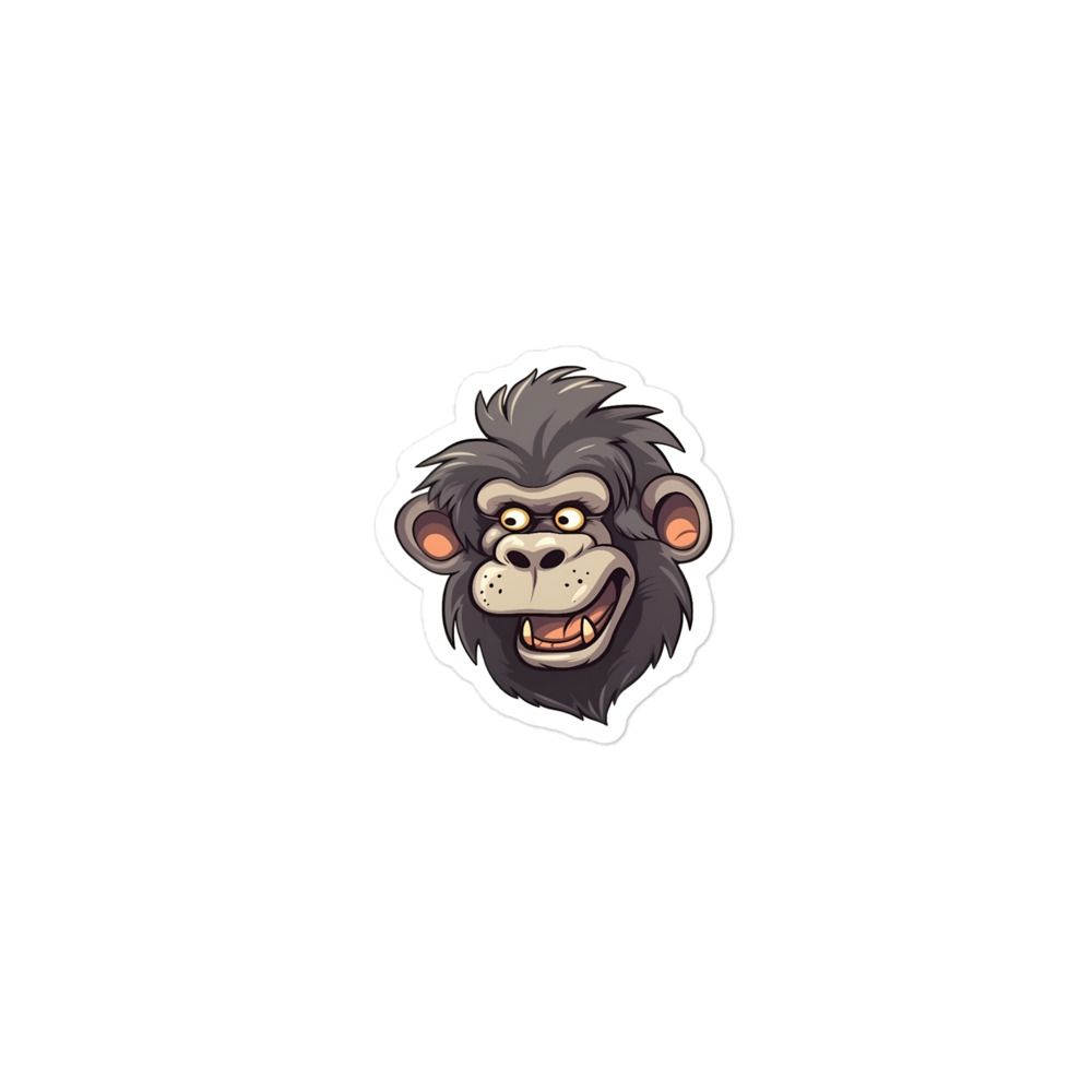 Sticker 3x3, Baboon face, with cheeky expression