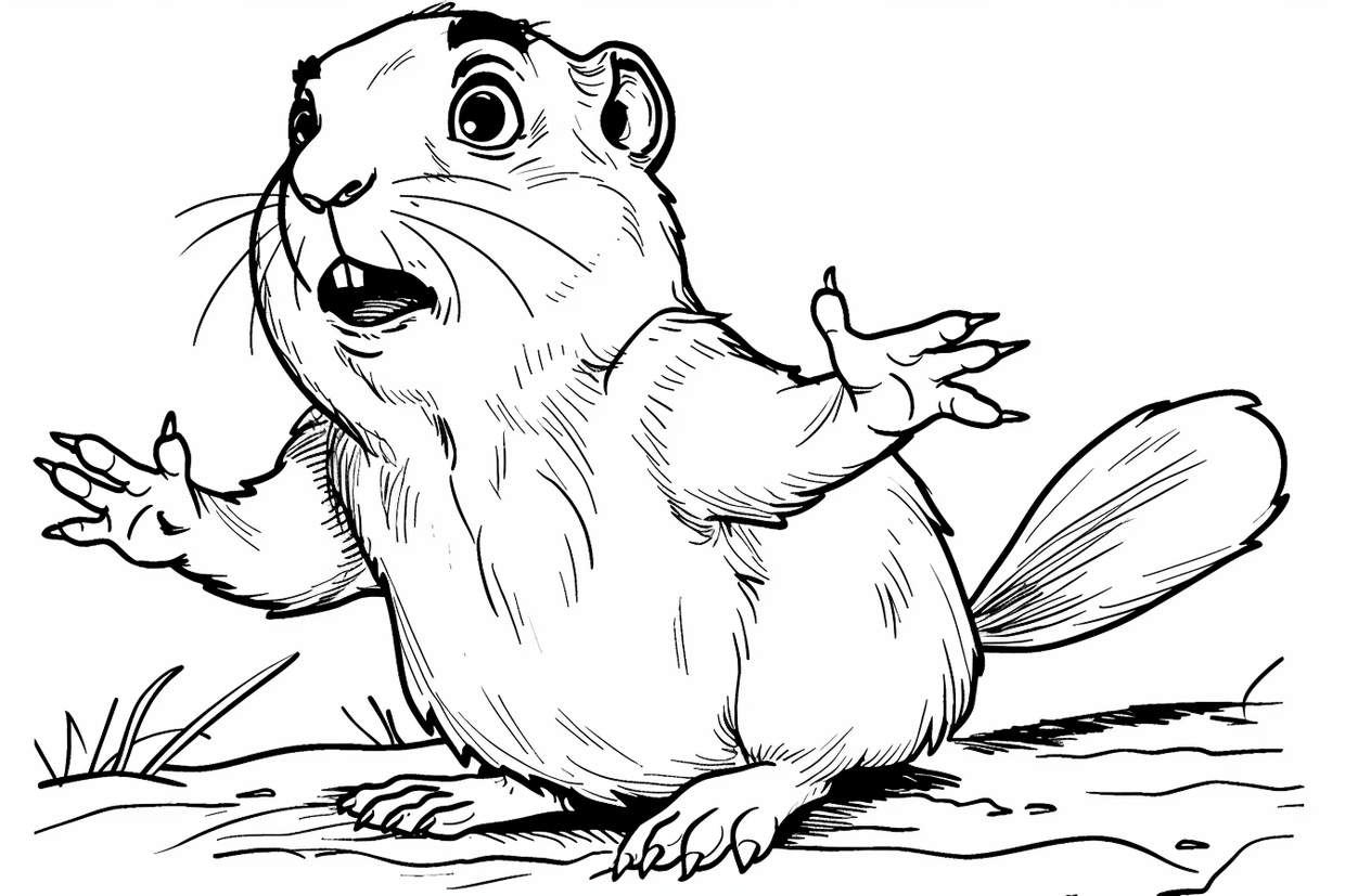 Colouring pages, bundle of groundhogs, 50 images 2