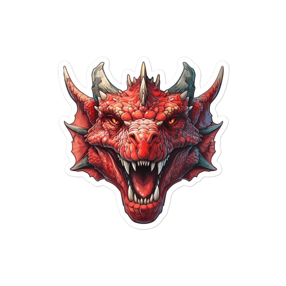 Sticker 4x4, Red Chinese dragon face
