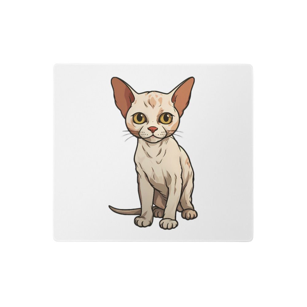 Gaming Mouse Pad, 18x16, Devon Rex cat sitting