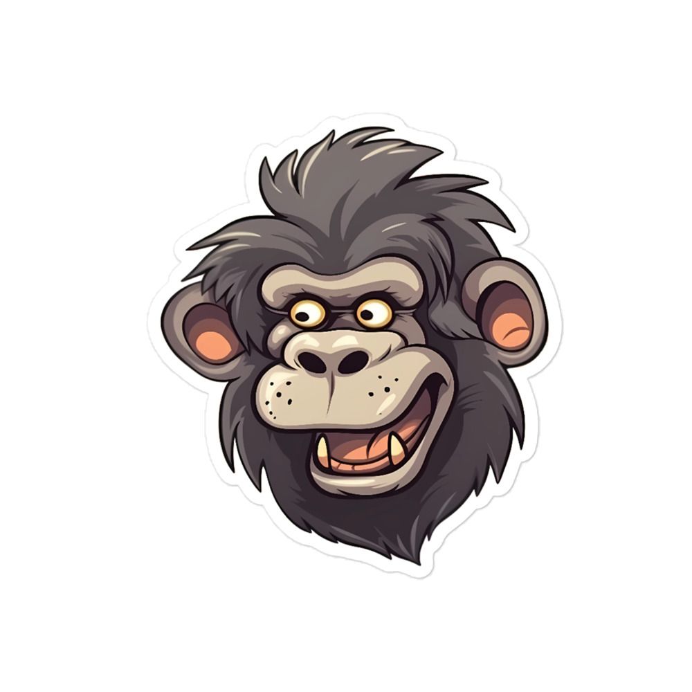 Sticker 5.5x5.5, Baboon face, with cheeky expression