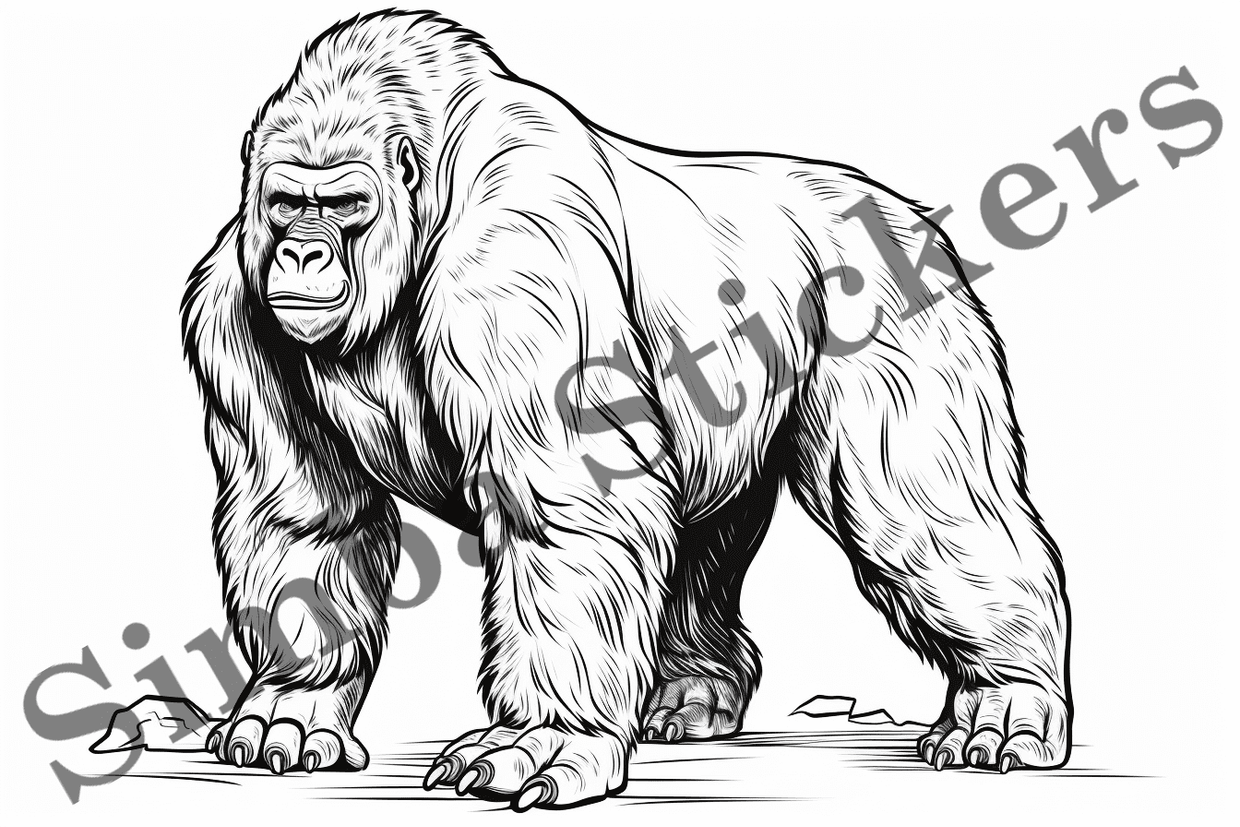 gorilla colouring printable
