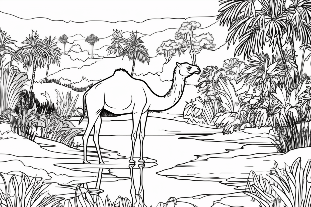 camel colouring sheet