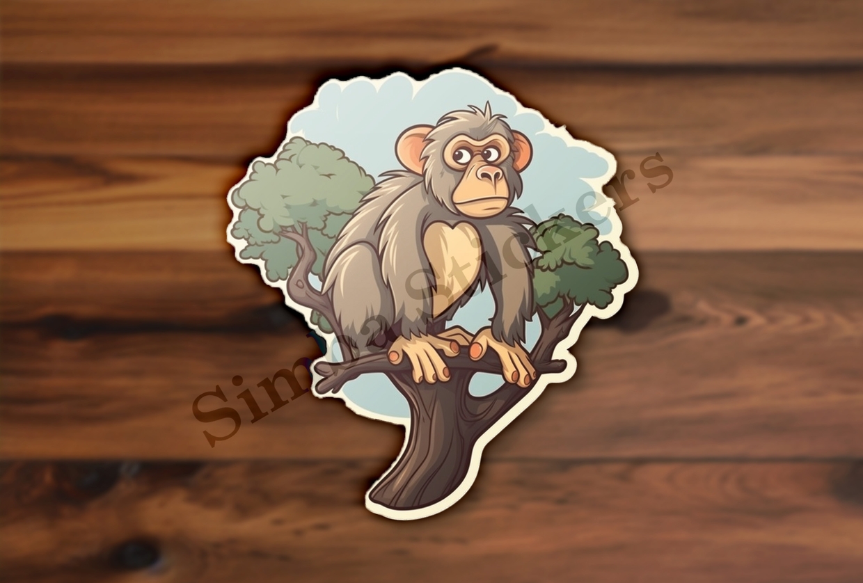 Baboon on branch in a tree