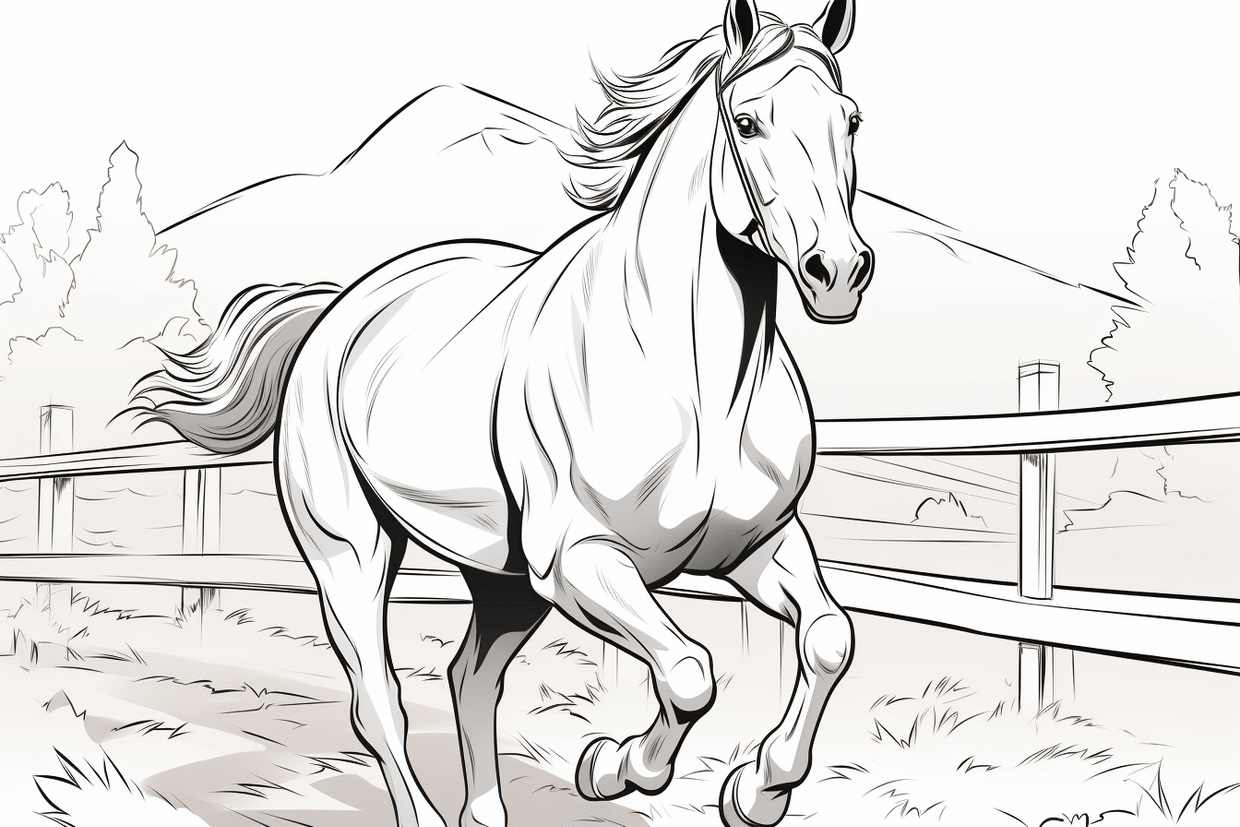 Colouring pages, bundle of horses, 25 images 2