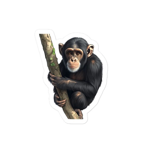 Sticker 4x4, Chimpanzee holding onto branch