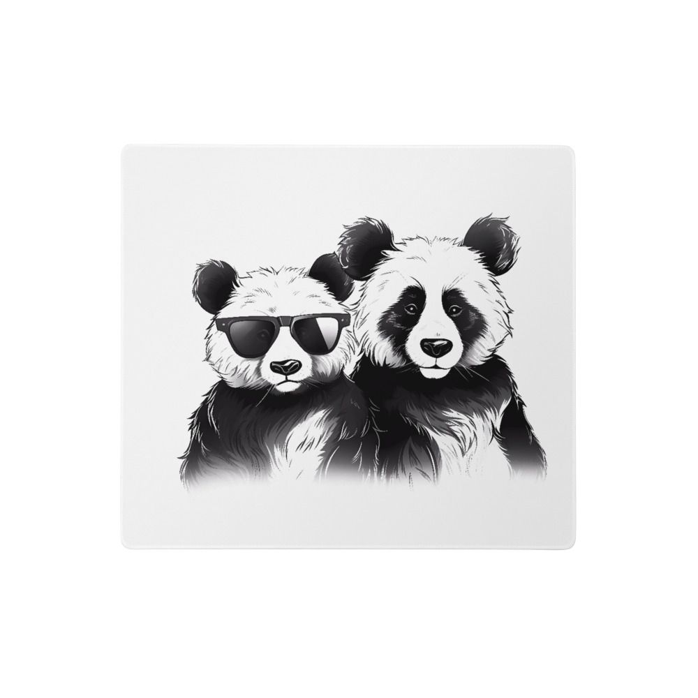 Gaming Mouse Pad, 18x16, Two cool panda bear, one in sunglasses ...