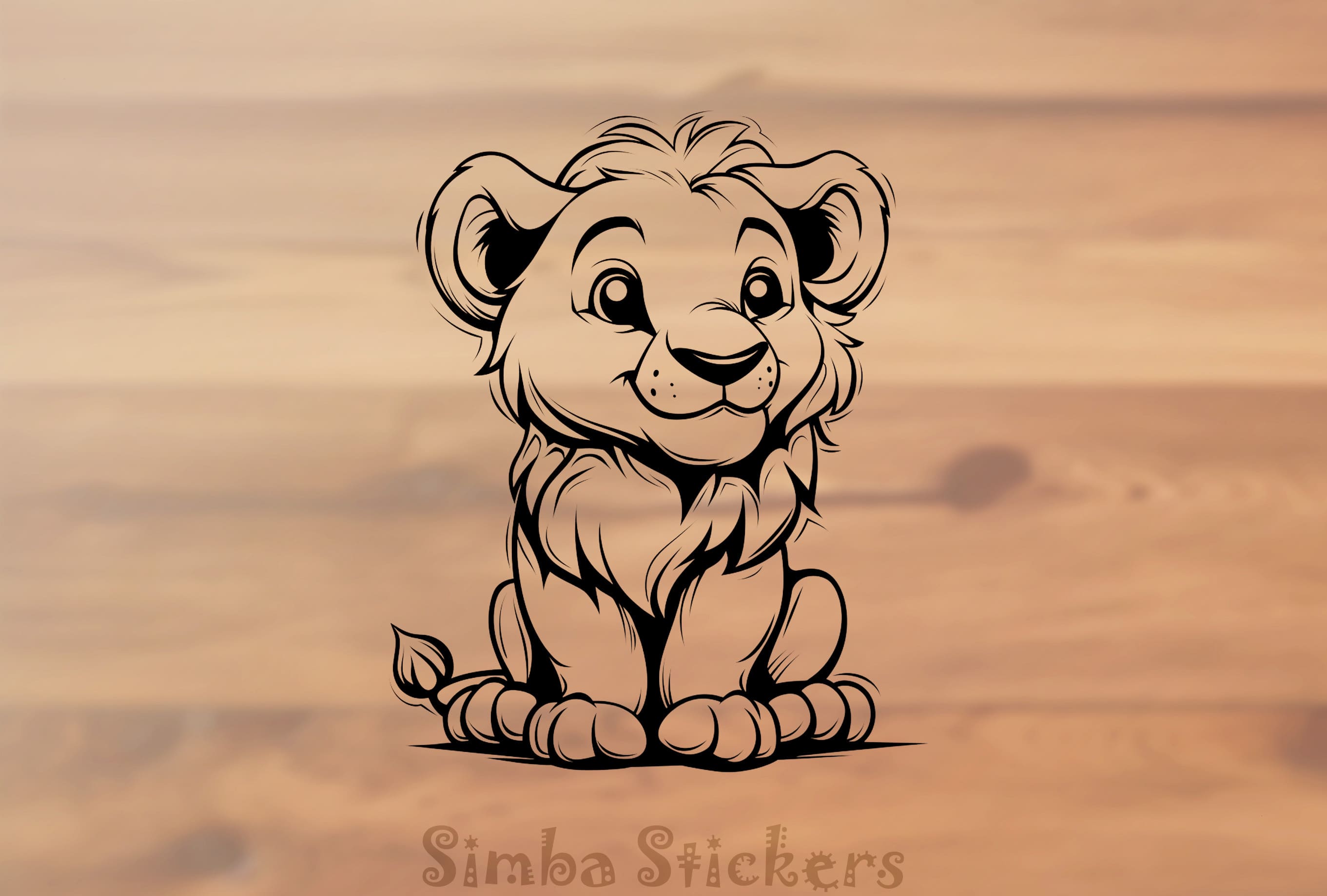 easy cute simba drawing