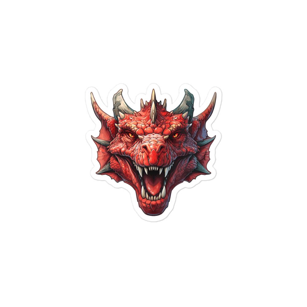 Sticker 3x3, Red Chinese dragon face