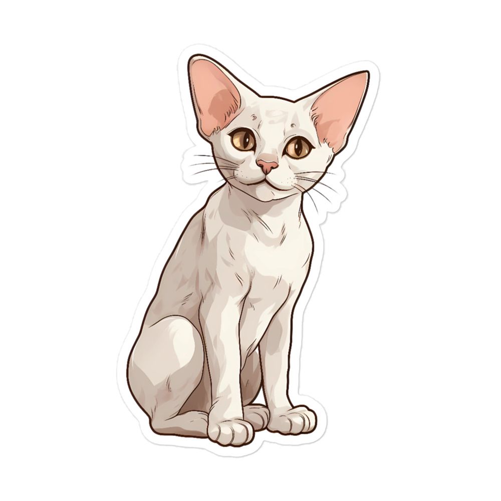 Sticker 4x4, Devon Rex cat with head tilted