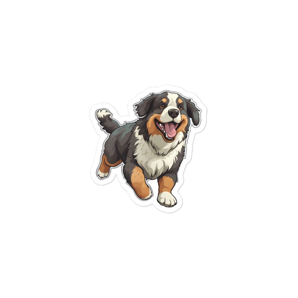 Sticker 3x3, Bernase Mountain dog running
