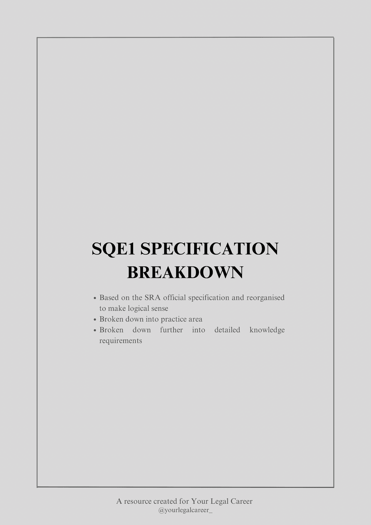 SQE1 Specification Breakdown