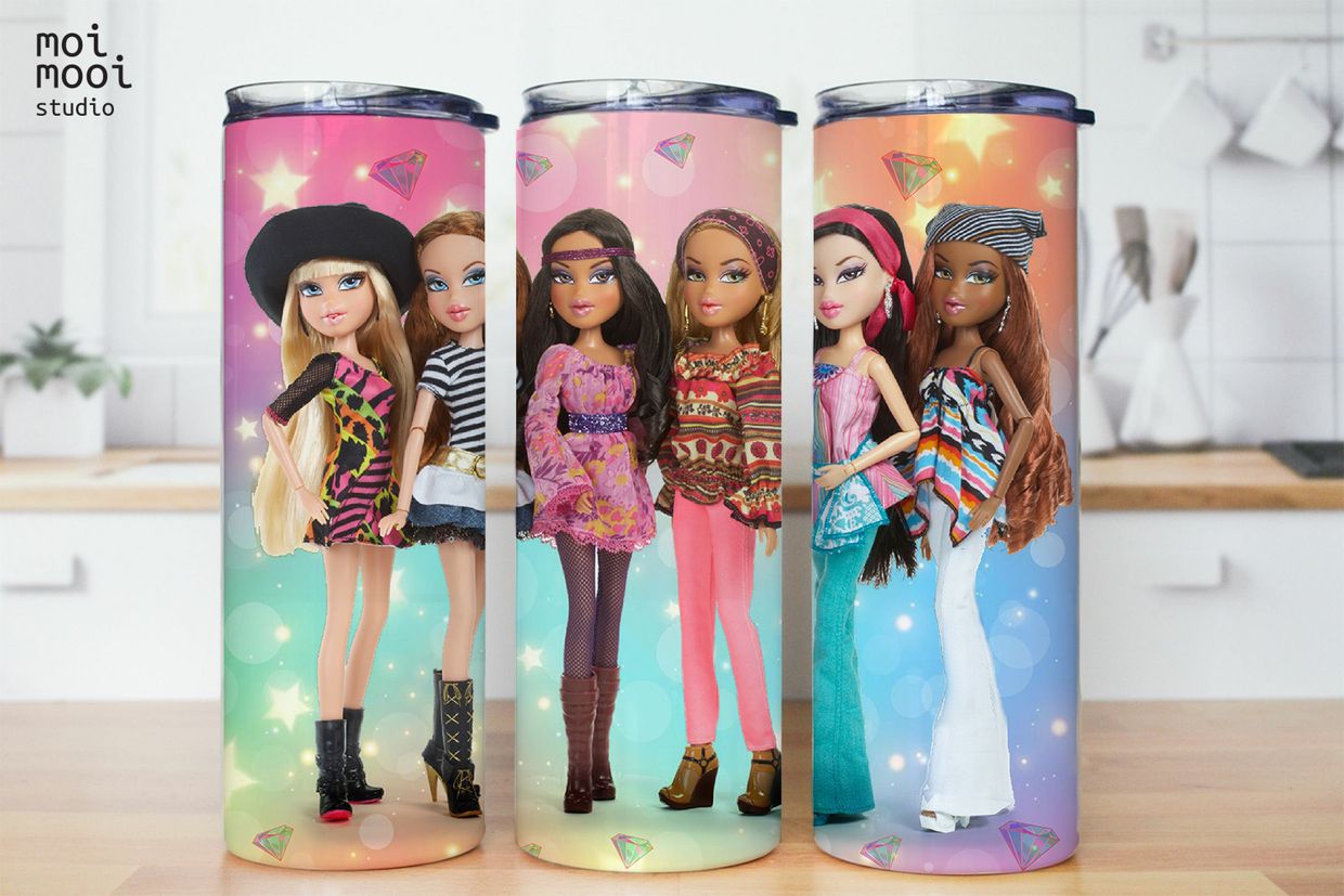 Bratz Doll Girl Toy Cartoon Kids 20oz Tumbler Wrap Design