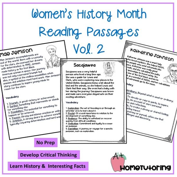 Women's History Month Comprehension Passages Vol. 2