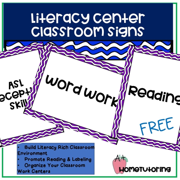 Literacy Center Classroom Signs