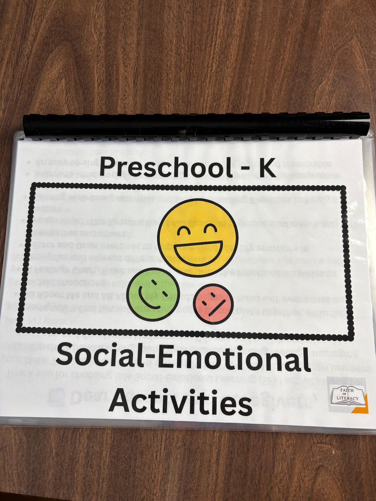 Faith in Literacy Social-Emotional Learning SEL Activities Book