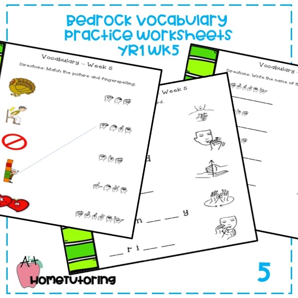 Bedrock Practice Sheets YR1 WK5