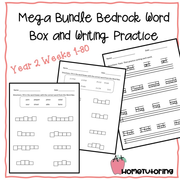 Mega Bundle Bedrock Year 2 Word Boxes & Writing Practi