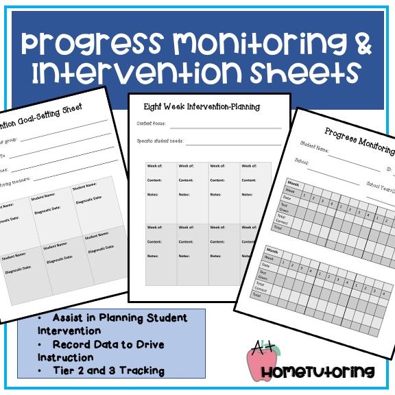 FREE Progress Monitoring & Intervention Sheets