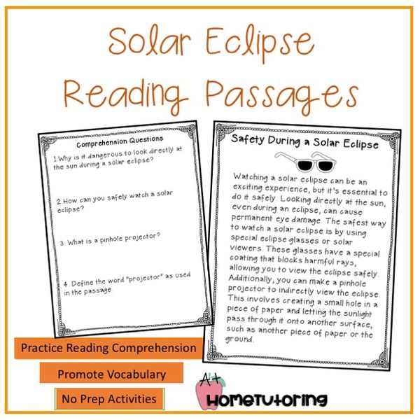 Solar Eclipse Reading Passages Packet
