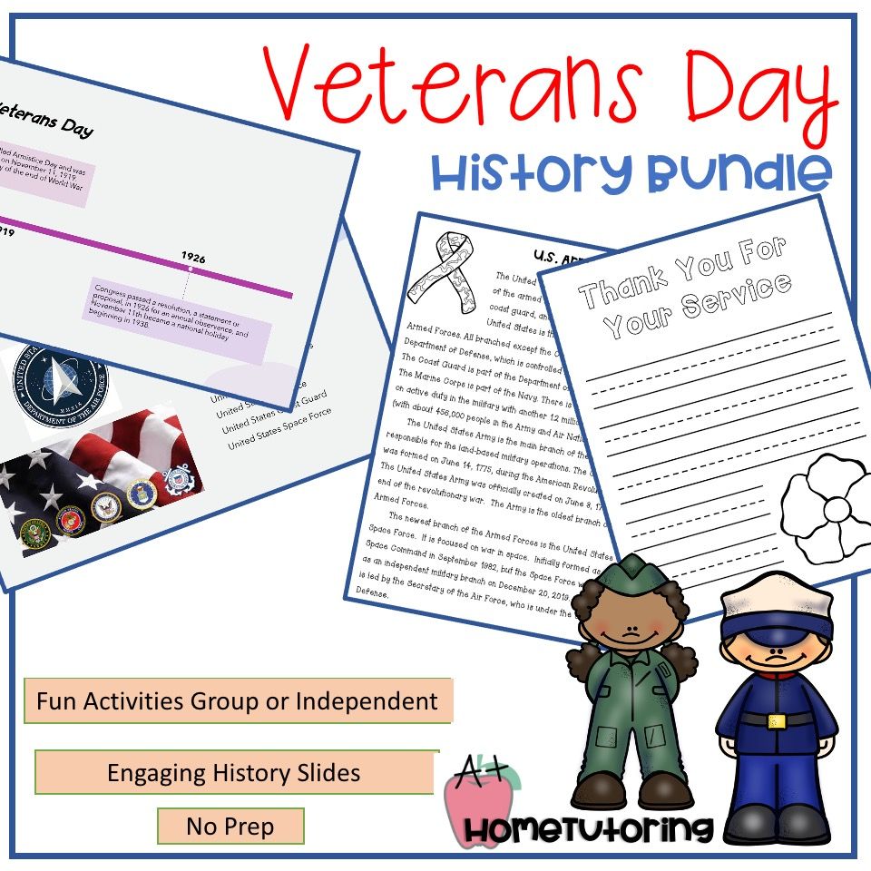 History of Veterans Day & U.S. Armed Services Bundle